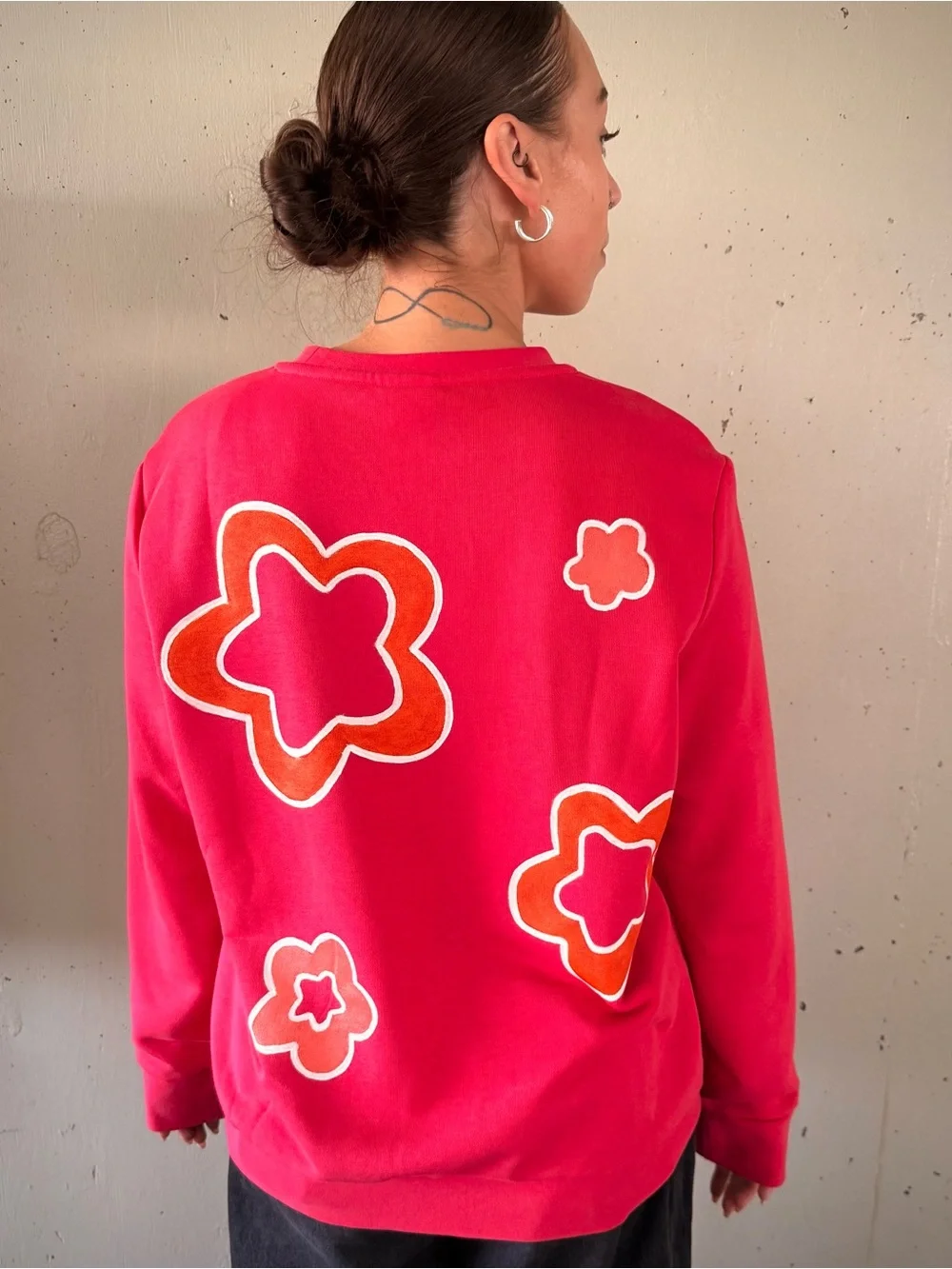 Adidas X Hello Love | Tops | Adidas X Hello Love Pink Flower Sweatshirt ...